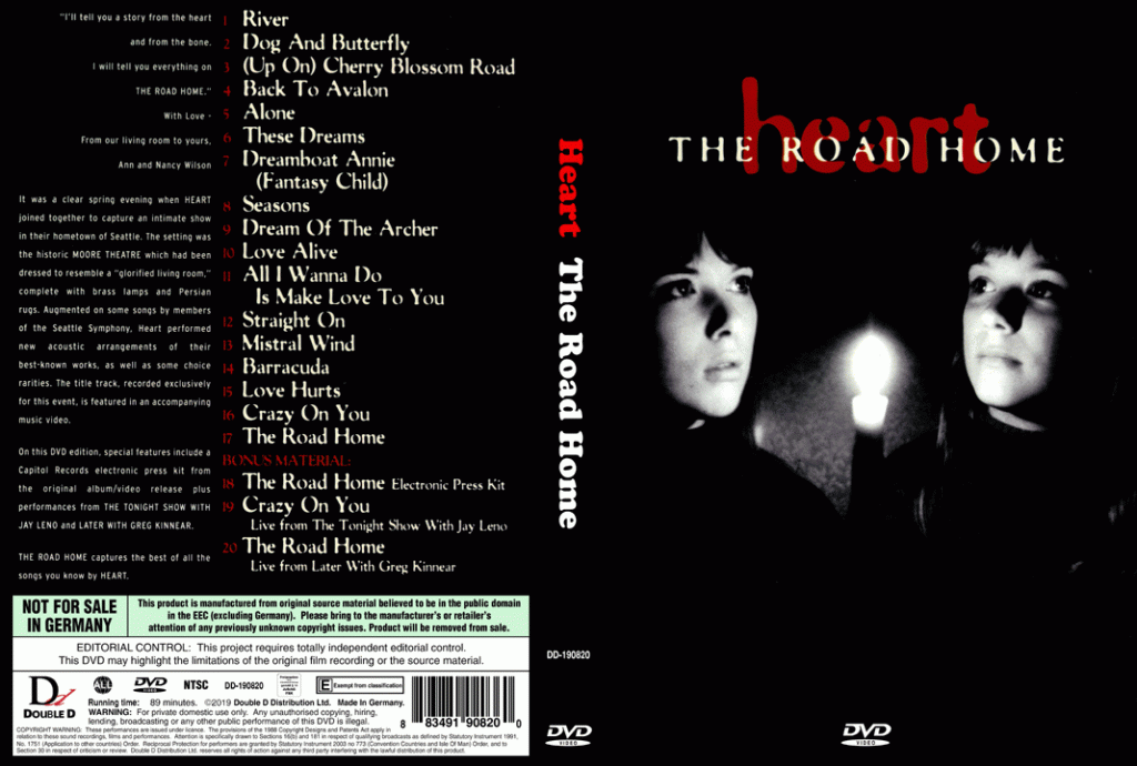 Heart – The Road Home (1 PAL DVD-R disc) – Kaleidoscope Video
