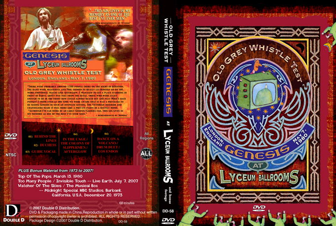 Genesis – Old Grey Whistle Test & More (NTSC DVD-R disc) – Kaleidoscope ...