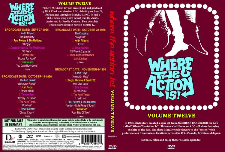 Where The Action Is – Volume 12 (NTSC DVD-R disc) – Kaleidoscope Video